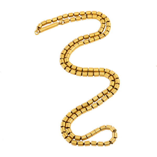 Victorian Era 18k Gold Barrel Link Chain – Bell and Bird