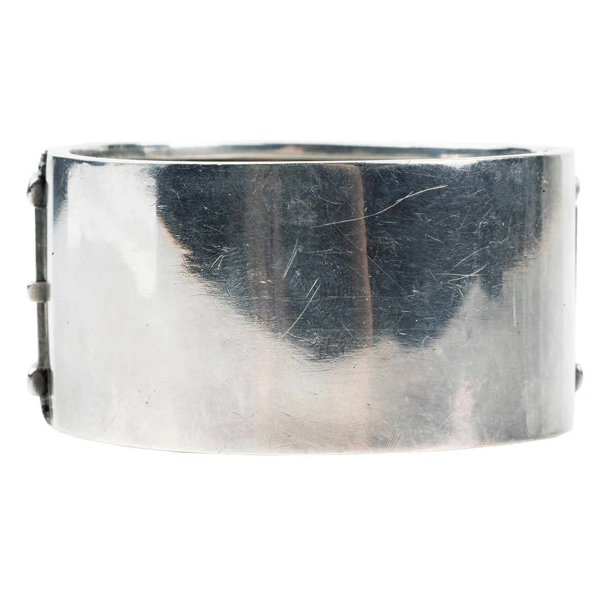 Victorian era Sterling Silver Cross Hatch Bangle | Bell and Bird