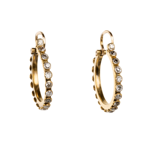 Early 20th Century Diamond Hoop Earrings – Bell and Bird