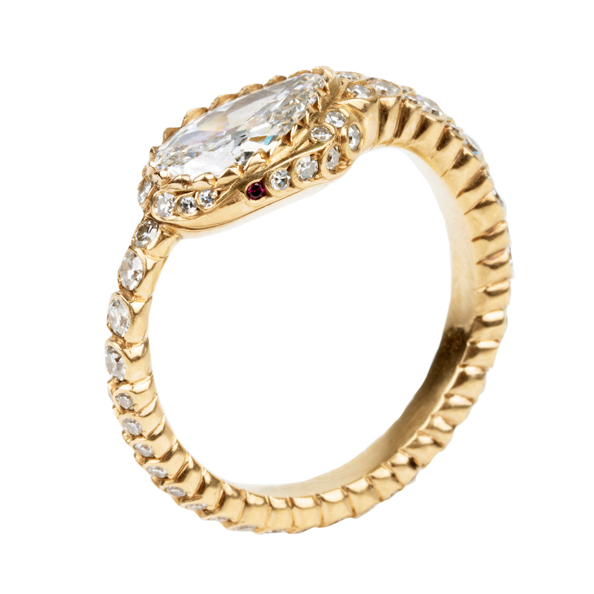 Bell & Bird Pear Shaped Diamond Ouroboros Snake Ring – Bell and Bird