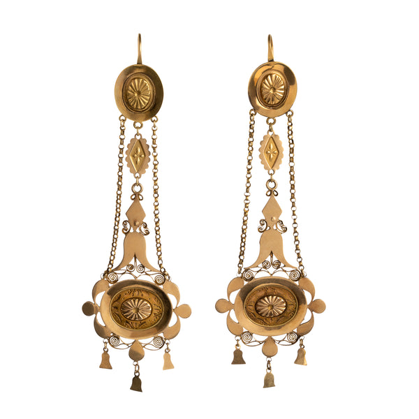 Early 19th Century 18k Gold Earrings – Bell and Bird