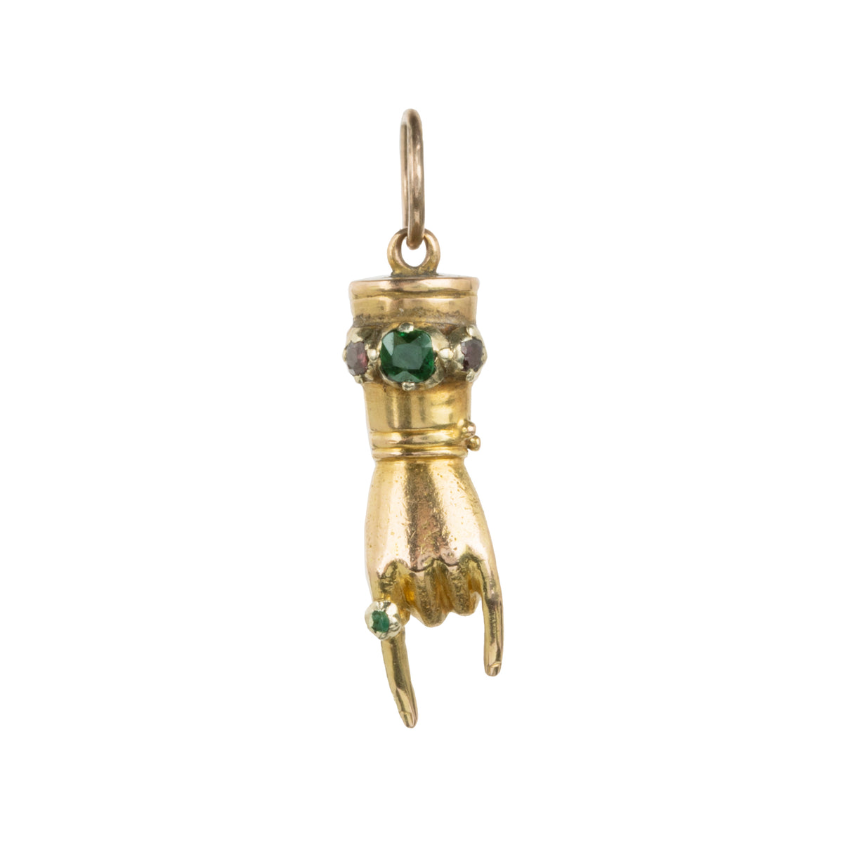 Victorian era Mano Cornuto Gemstone Hand Pendant – Bell and Bird