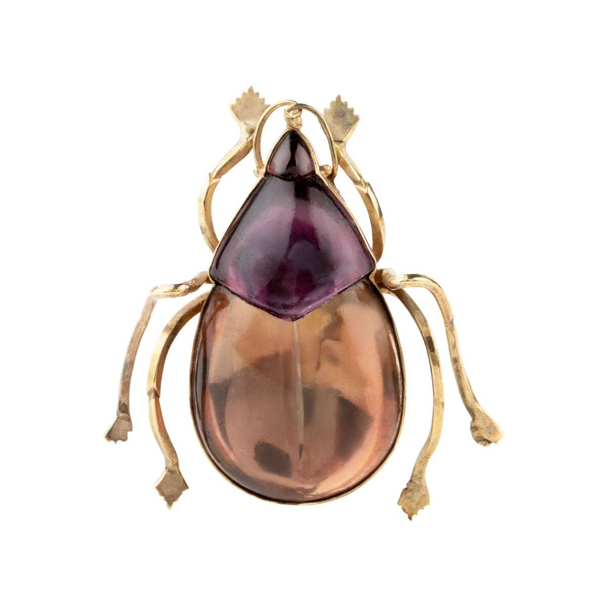 Victorian Era Gemstone Beetle Brooch – Bell and Bird