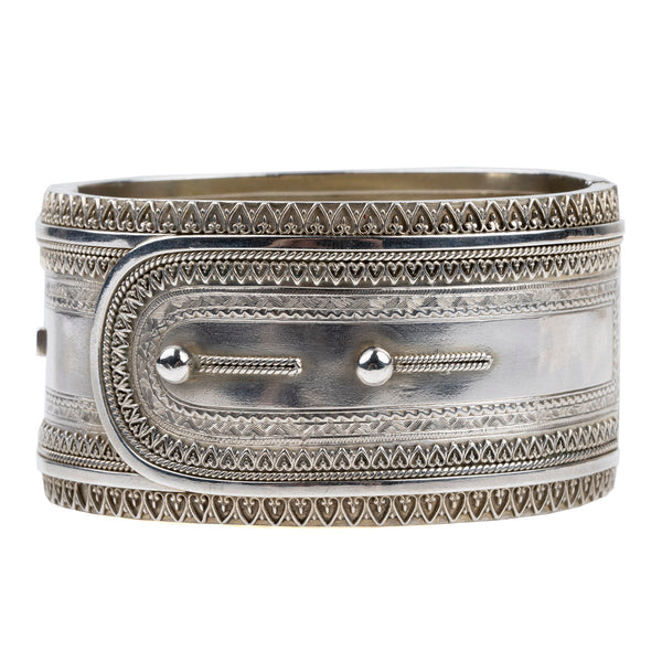 Victorian Era Sterling Silver Shirt Button Bangle – Bell and Bird