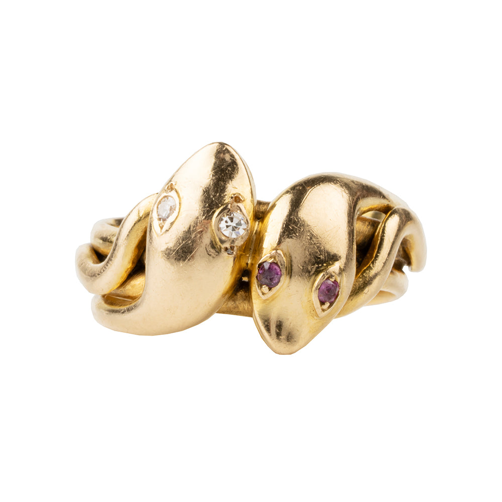 Victorian Era Twin Snake Ring – Bell and Bird