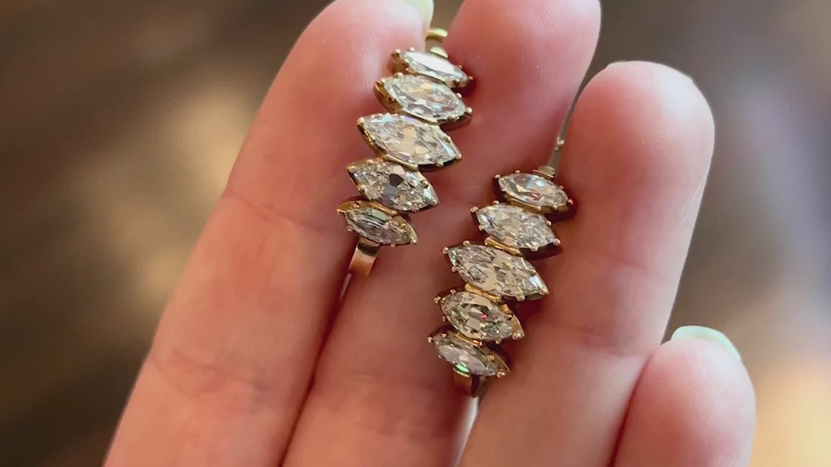 Diamond Poissarde Earrings – Bell and Bird