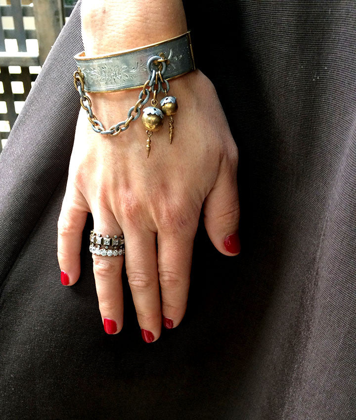 Rare 19th Century Aluminum Bangle – Bell and Bird