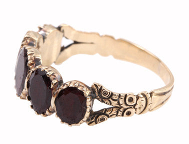 Georgian Flat Cut Garnet Ring | Bell and Bird