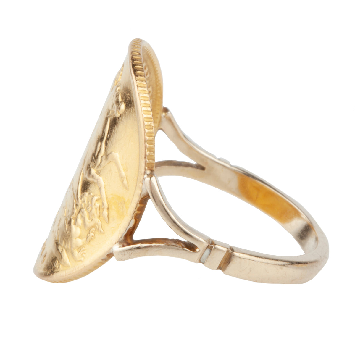 Antique Half Sovereign Gold Ring | Bell and Bird