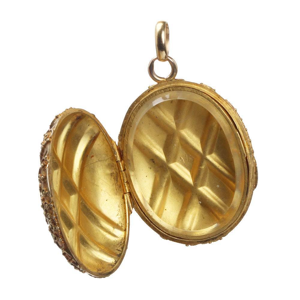 Victorian Gold Locket – Bell and Bird