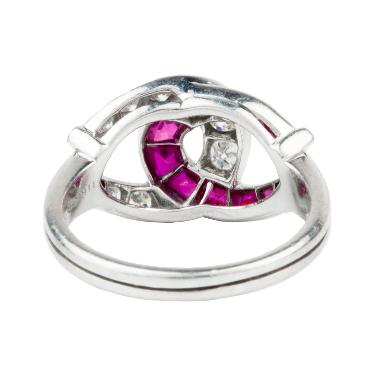 Art Deco Diamond and Ruby Horseshoe Ring | Bell and Bird