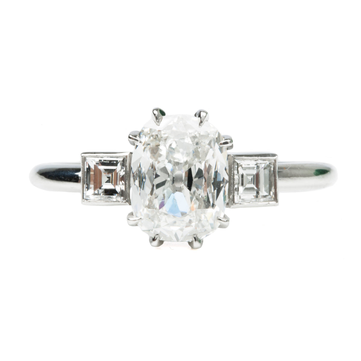Bell & Bird Old mine Cut and Carré Cut Diamond Three Stone Ring – Bell ...