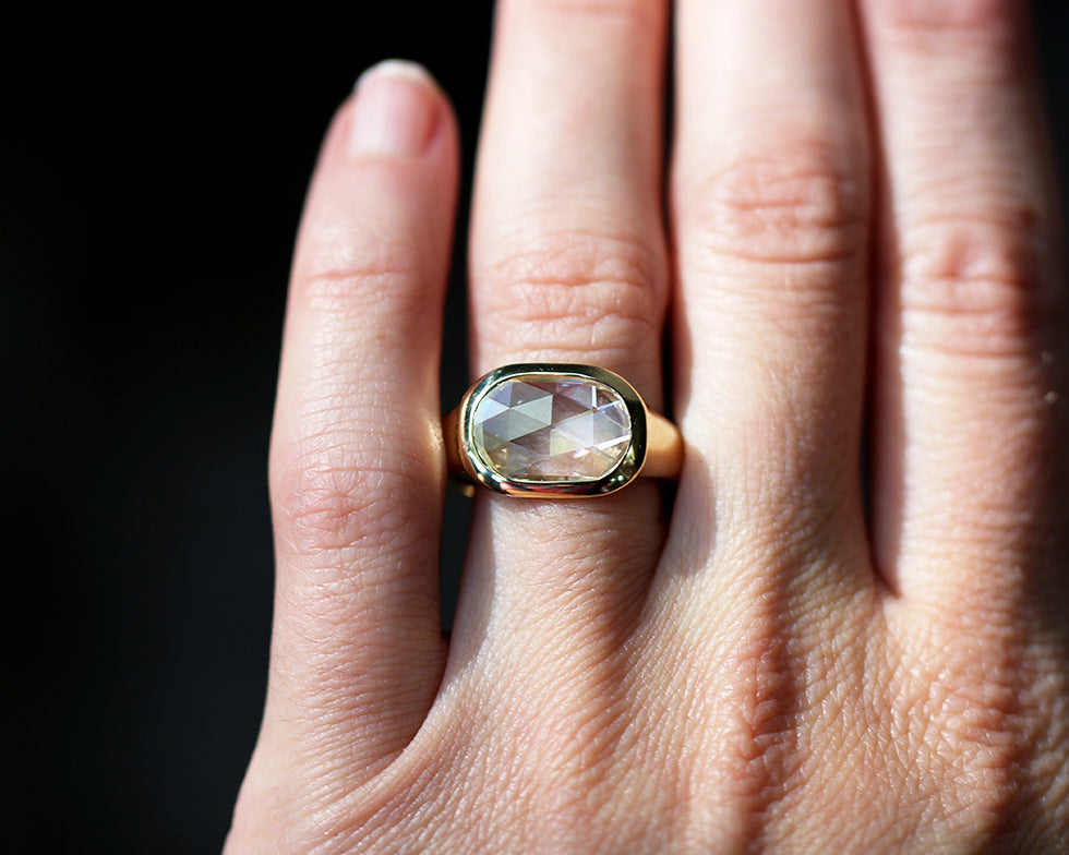 Bell & Bird Heavy Gold Bezel Set Rose Cut Diamond Ring – Bell and Bird