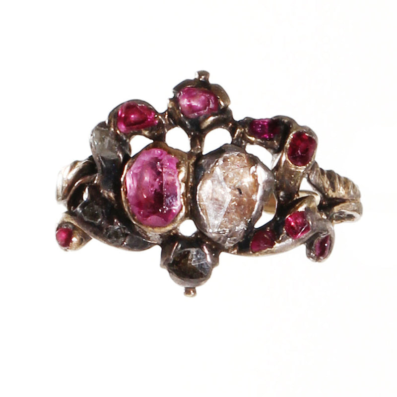 Georgian Diamond and Ruby Ring | Bell and Bird