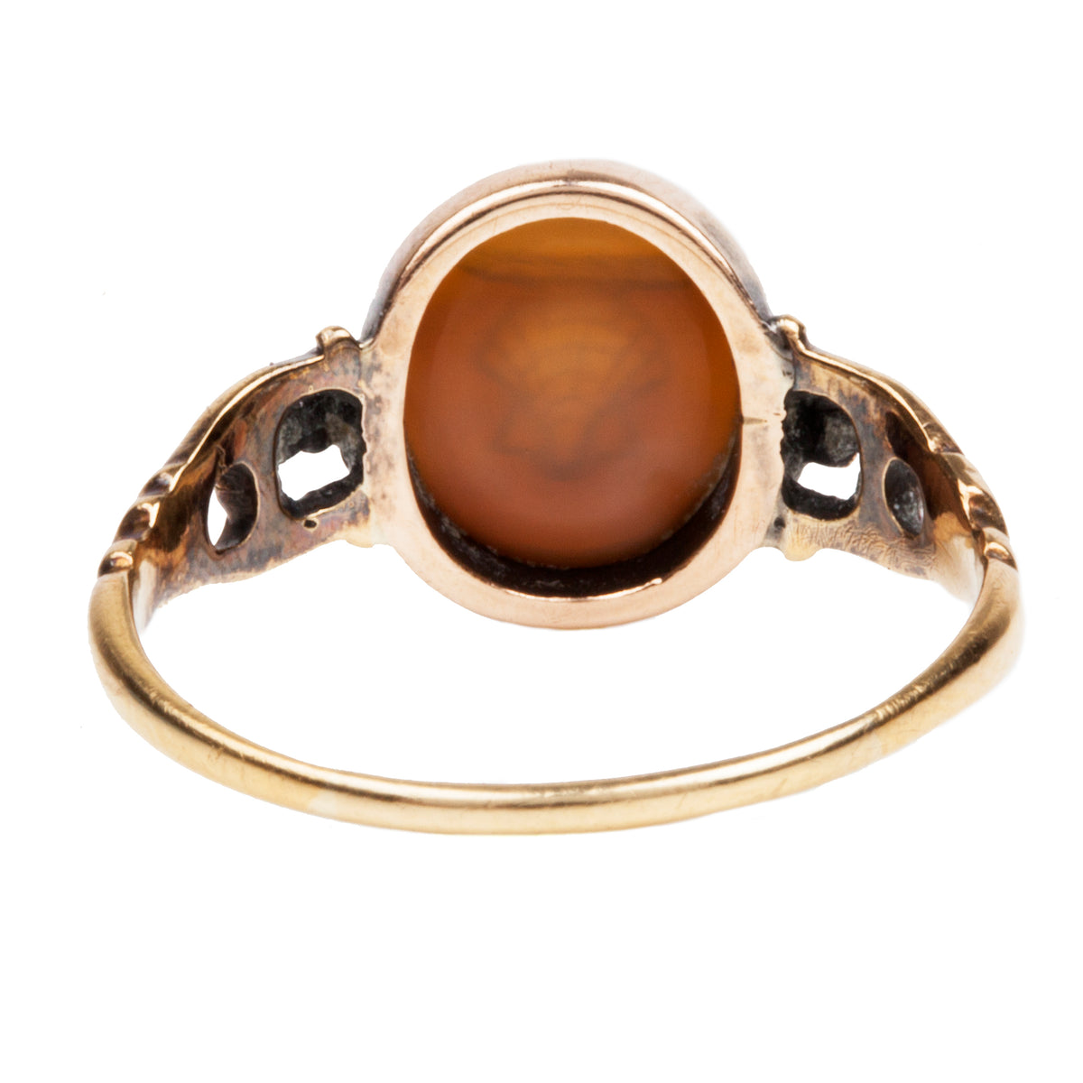 Georgian Era Intaglio Shell Ring | Bell and Bird