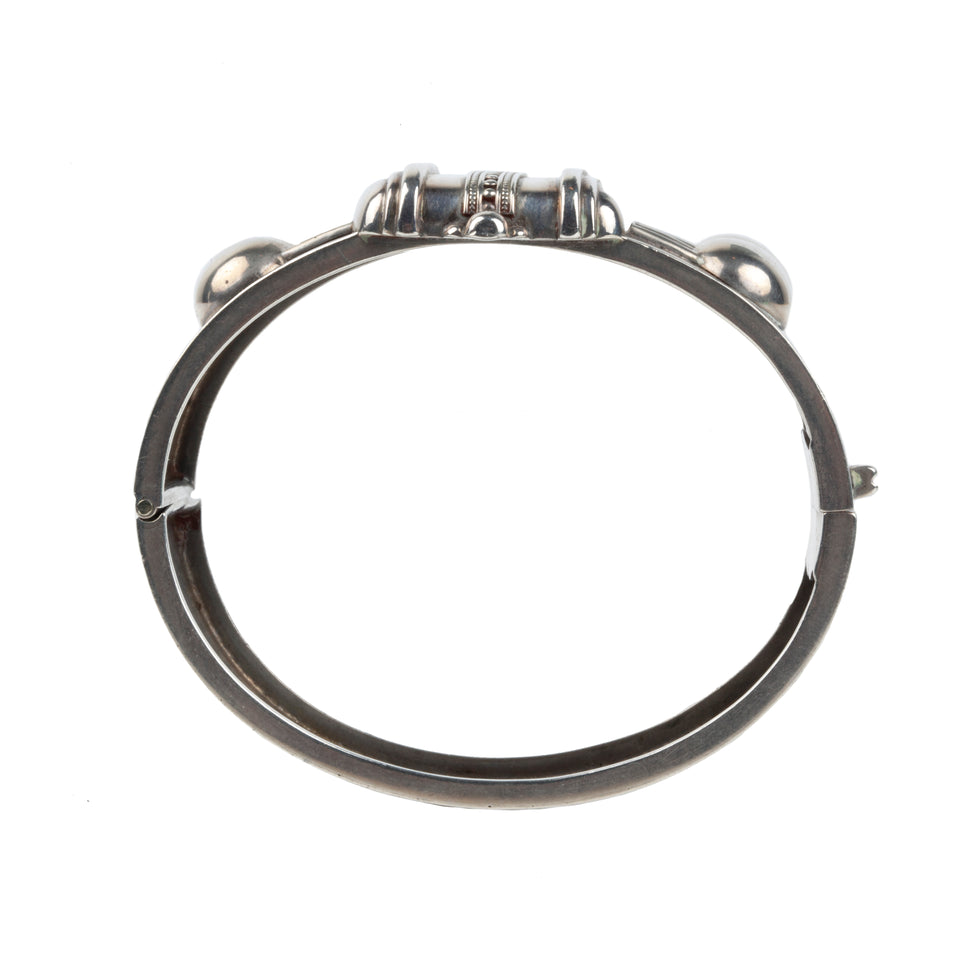 Victorian Sterling Silver Bangle – Bell and Bird