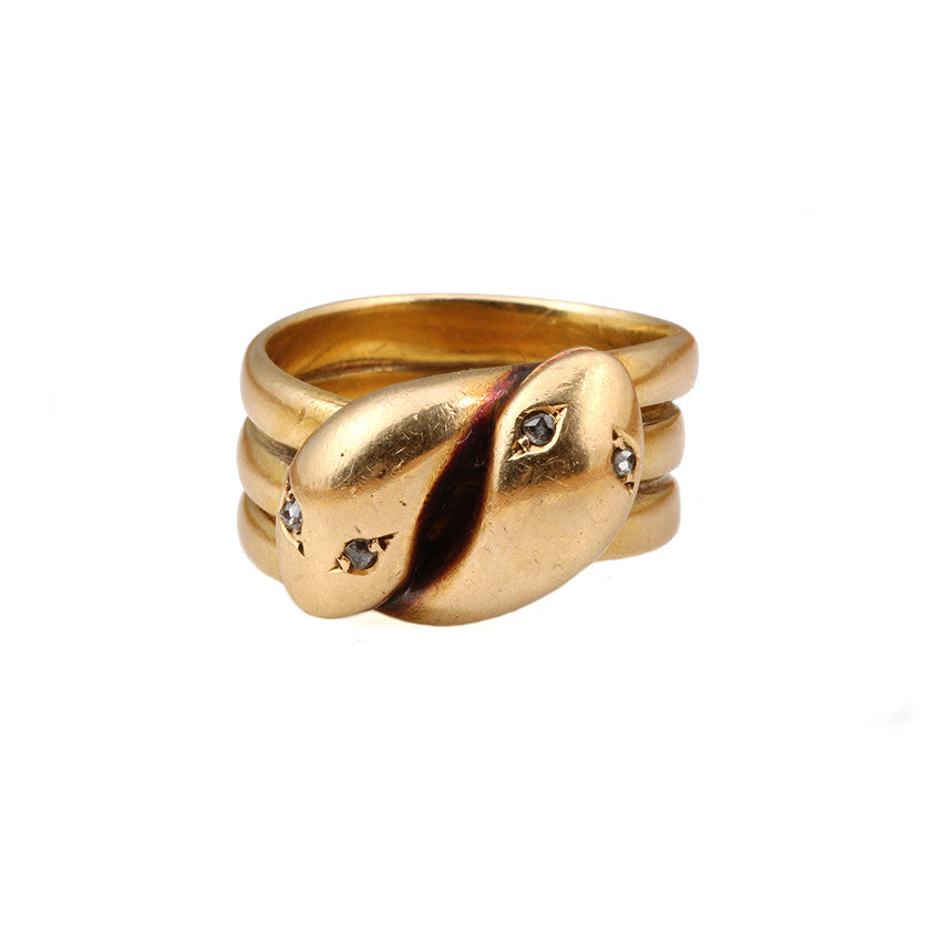 Victorian Era Gold Twin Snake Ring – Bell and Bird