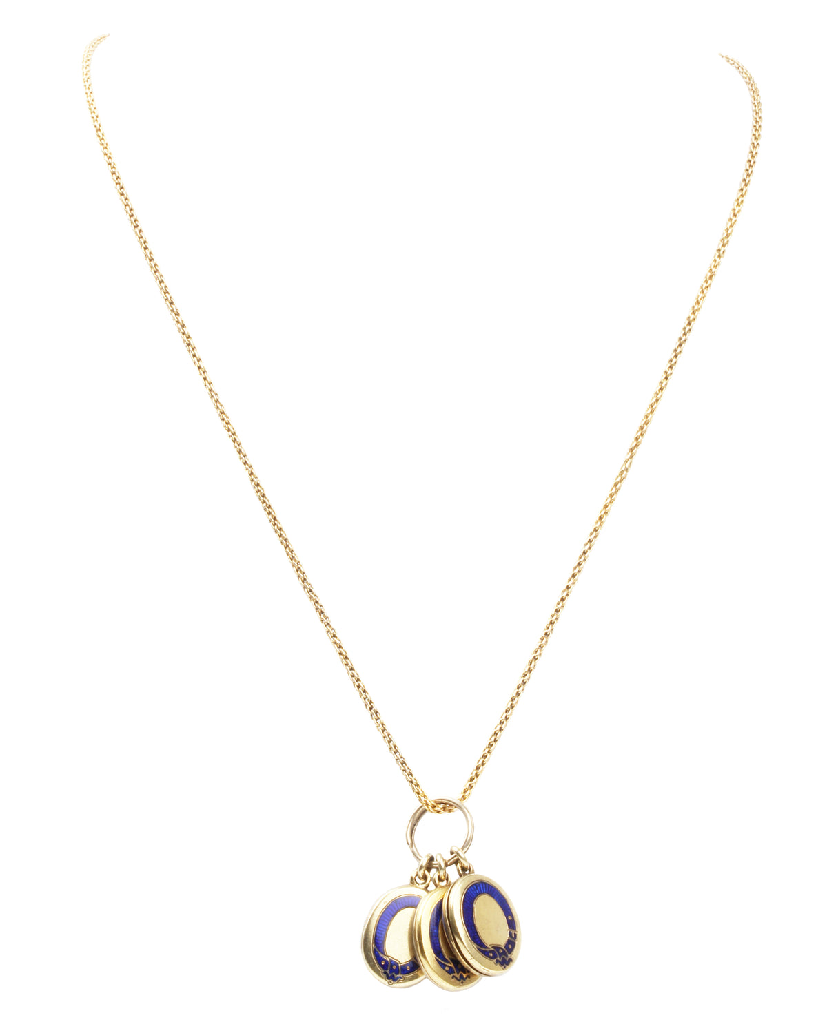 Trio Set of Matched Victorian Era Gold Lockets | Bell and Bird
