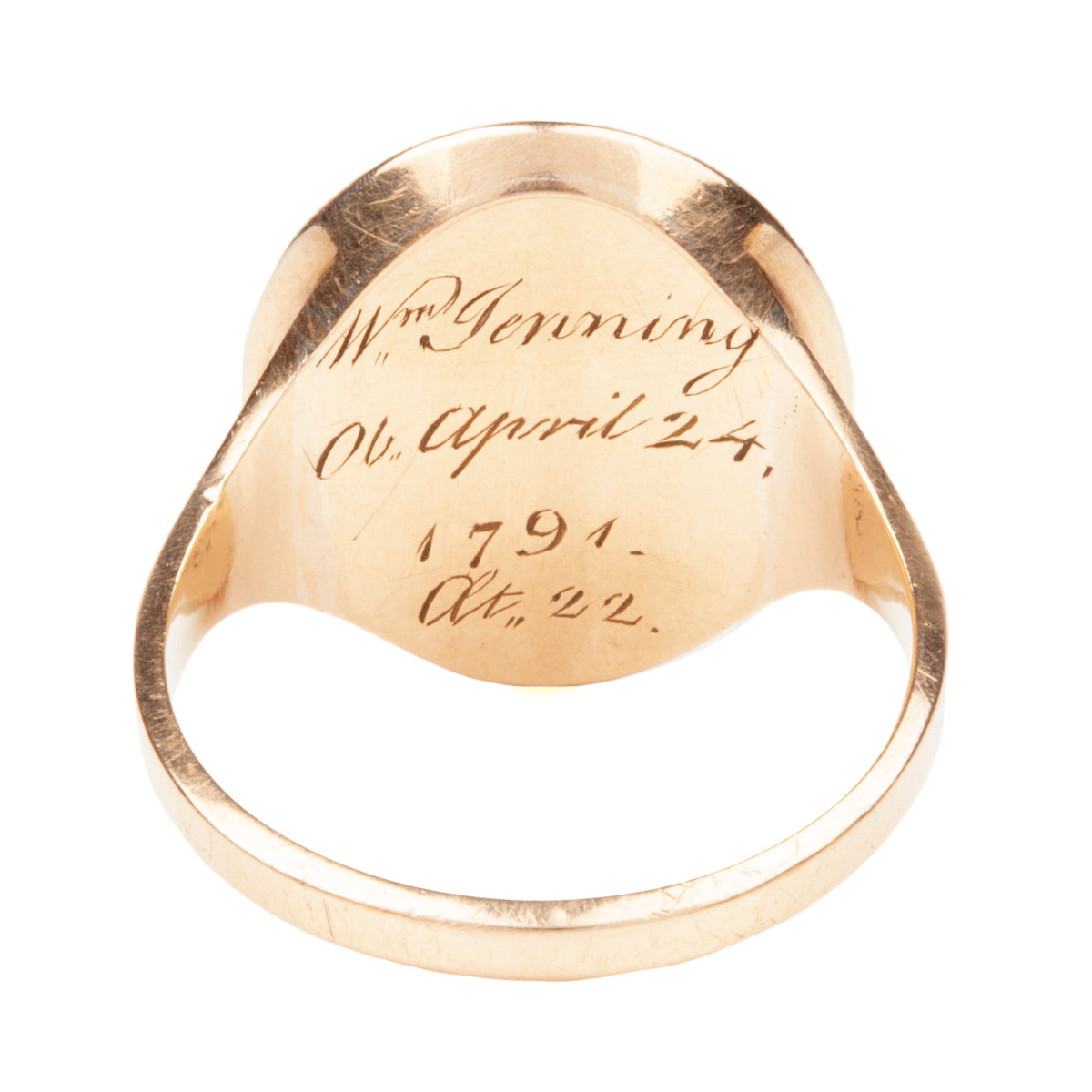 Georgian Era Carved Hardstone Mourning Ring | Bell and Bird
