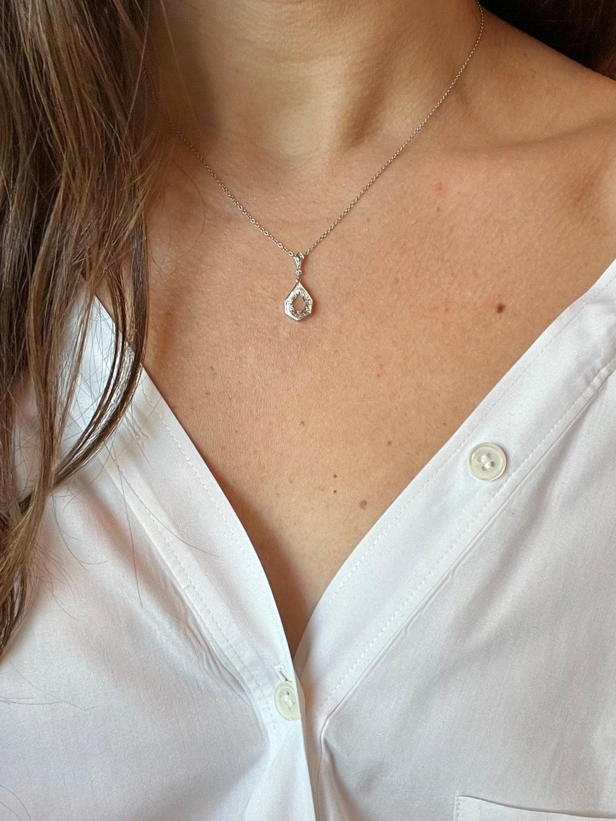 Edwardian Portrait Cut Diamond Necklace | Bell and Bird