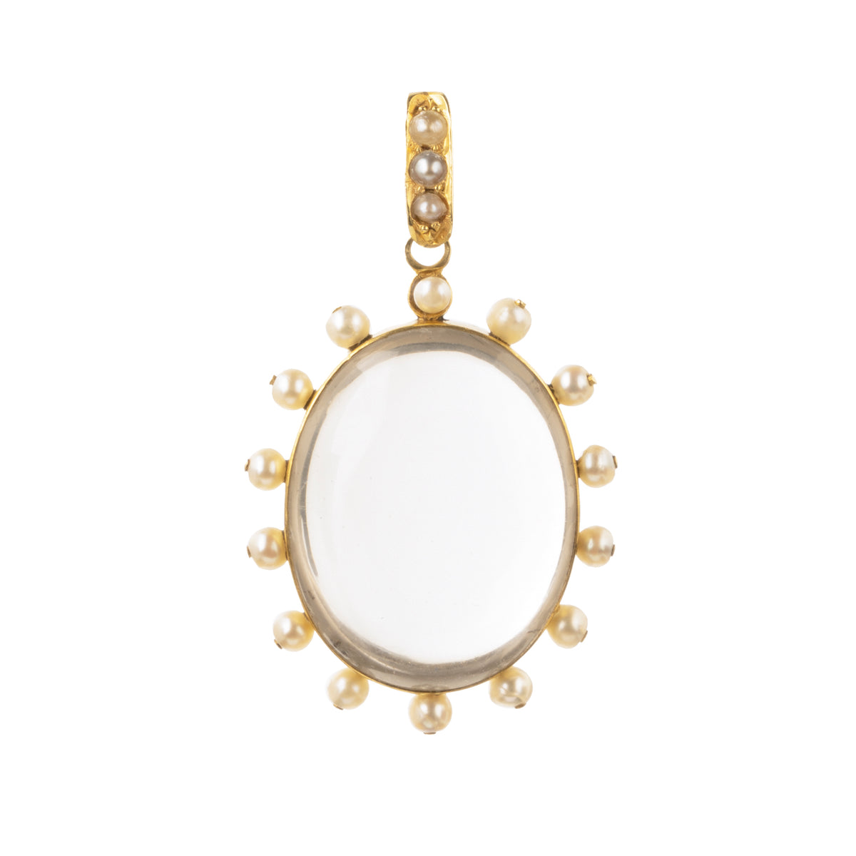 Victorian rock crystal and pearl locket – Bell and Bird