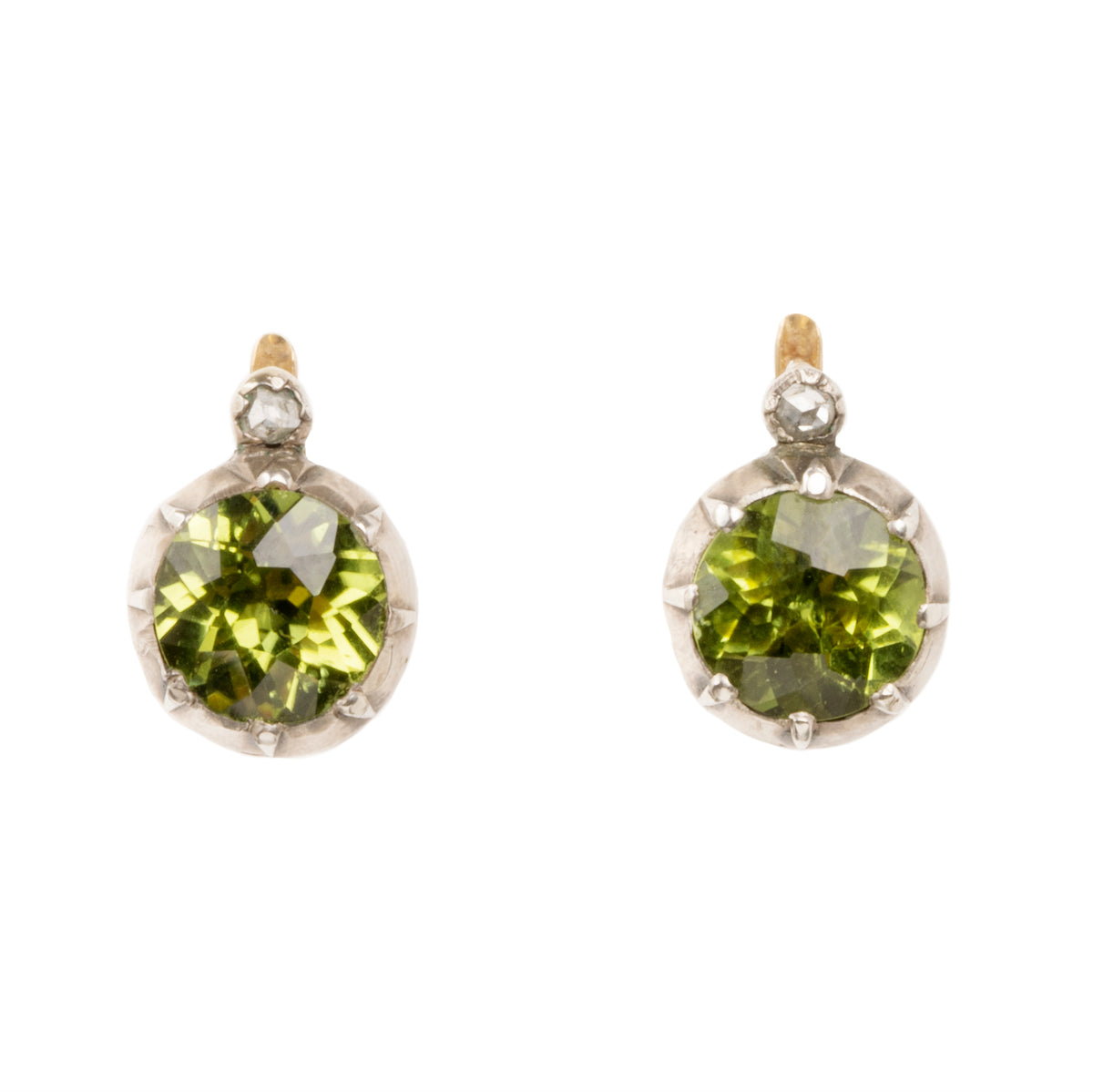 Georgian peridot and diamond earrings – Bell and Bird